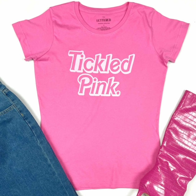Tickled Pink Tee In Deep Pink – The Lettered Greek Atelier